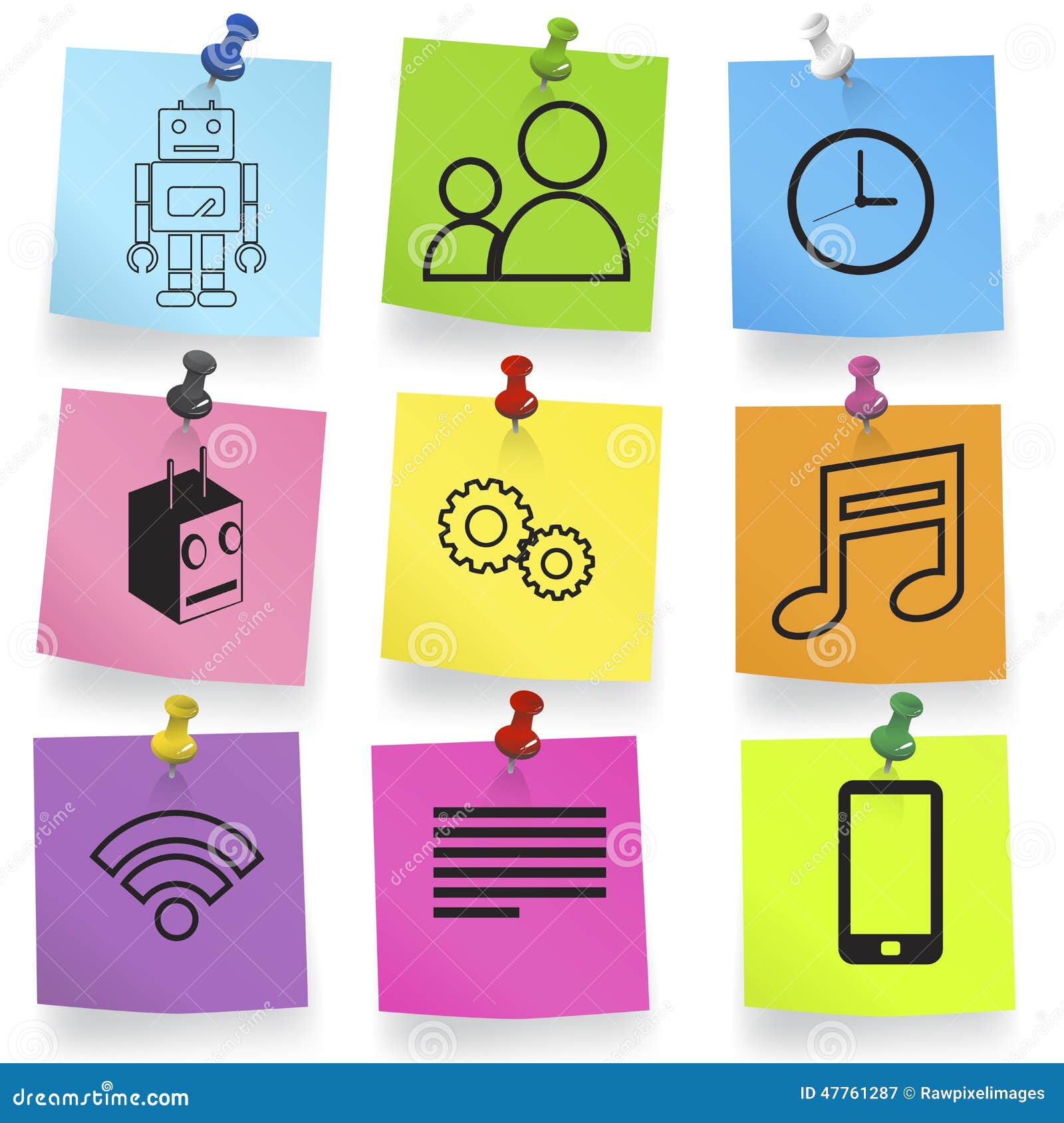 Vector of Multi-Colored Sticky Notes Icons Concept Stock Illustration ...