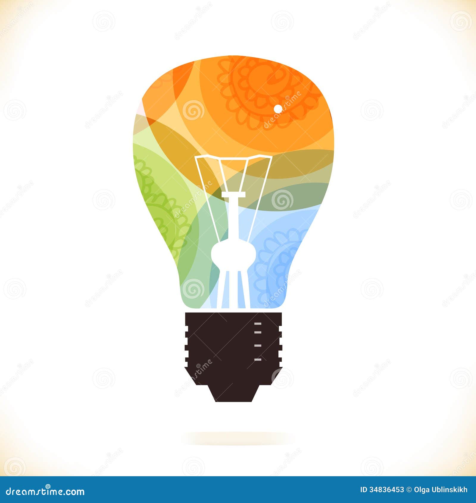 Vector multicolor bulb stock illustration. Illustration of energy ...