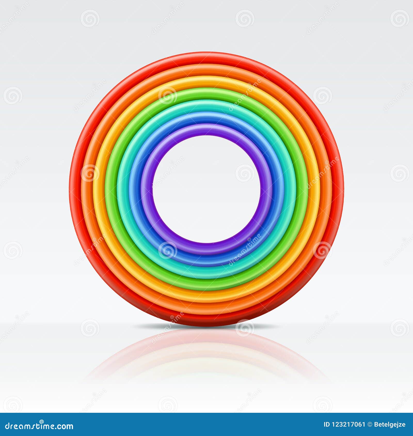 Vector Multicolor 3d Style Illustration of Circle Rainbow Frame ...