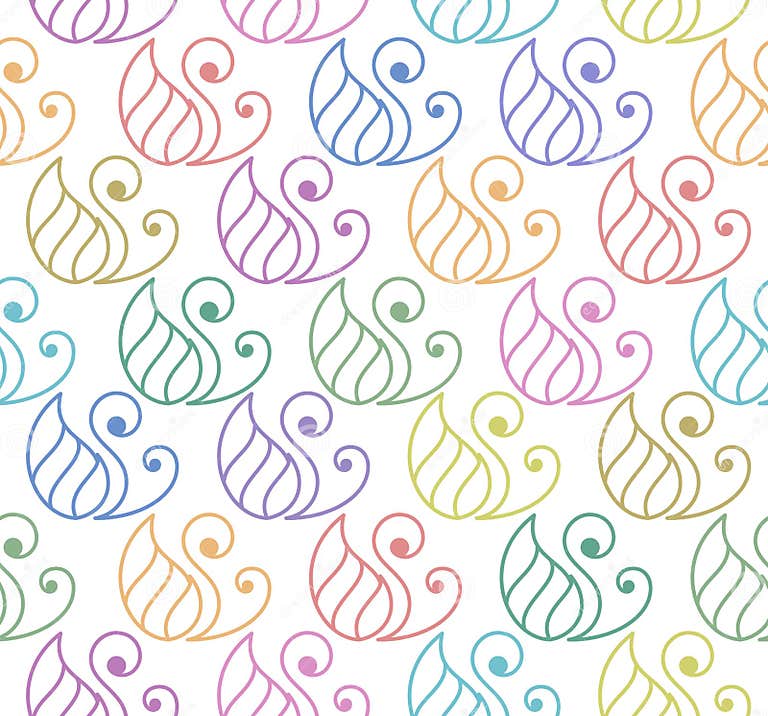 Vector Multicolor Fancy Seamless Pattern Stock Vector - Illustration of ...