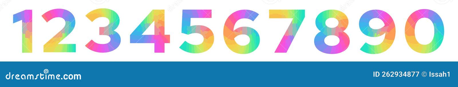 Vector Multicolor Numbers. Modern Rainbow Design Stock Vector ...