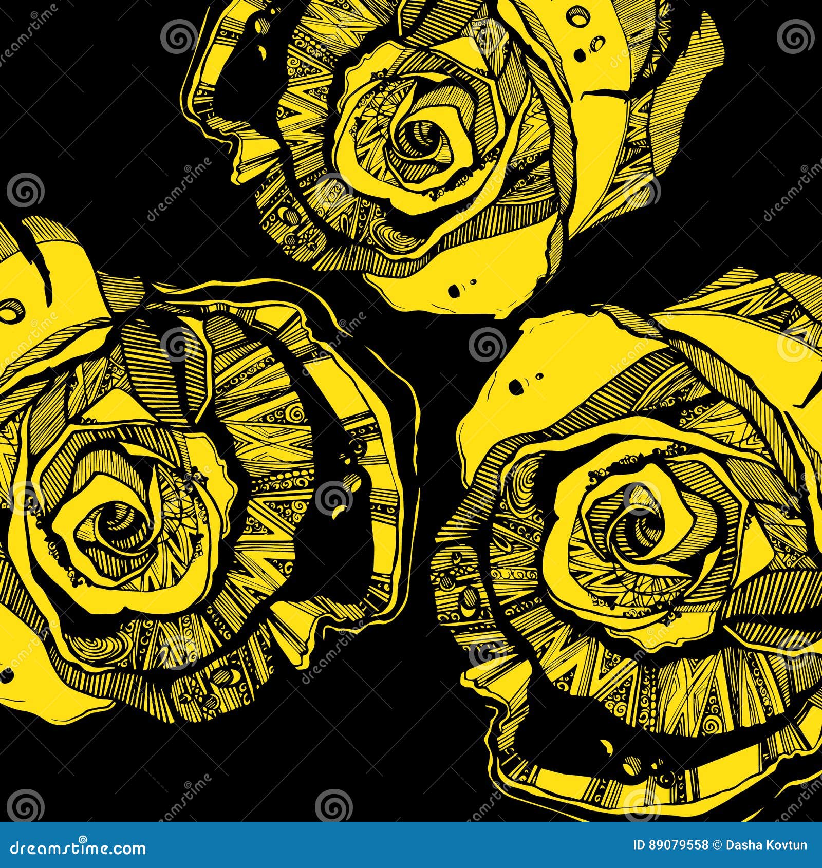 Vector Multicolor Rose Flowers. Vector Stylized Roses. Stock Vector ...