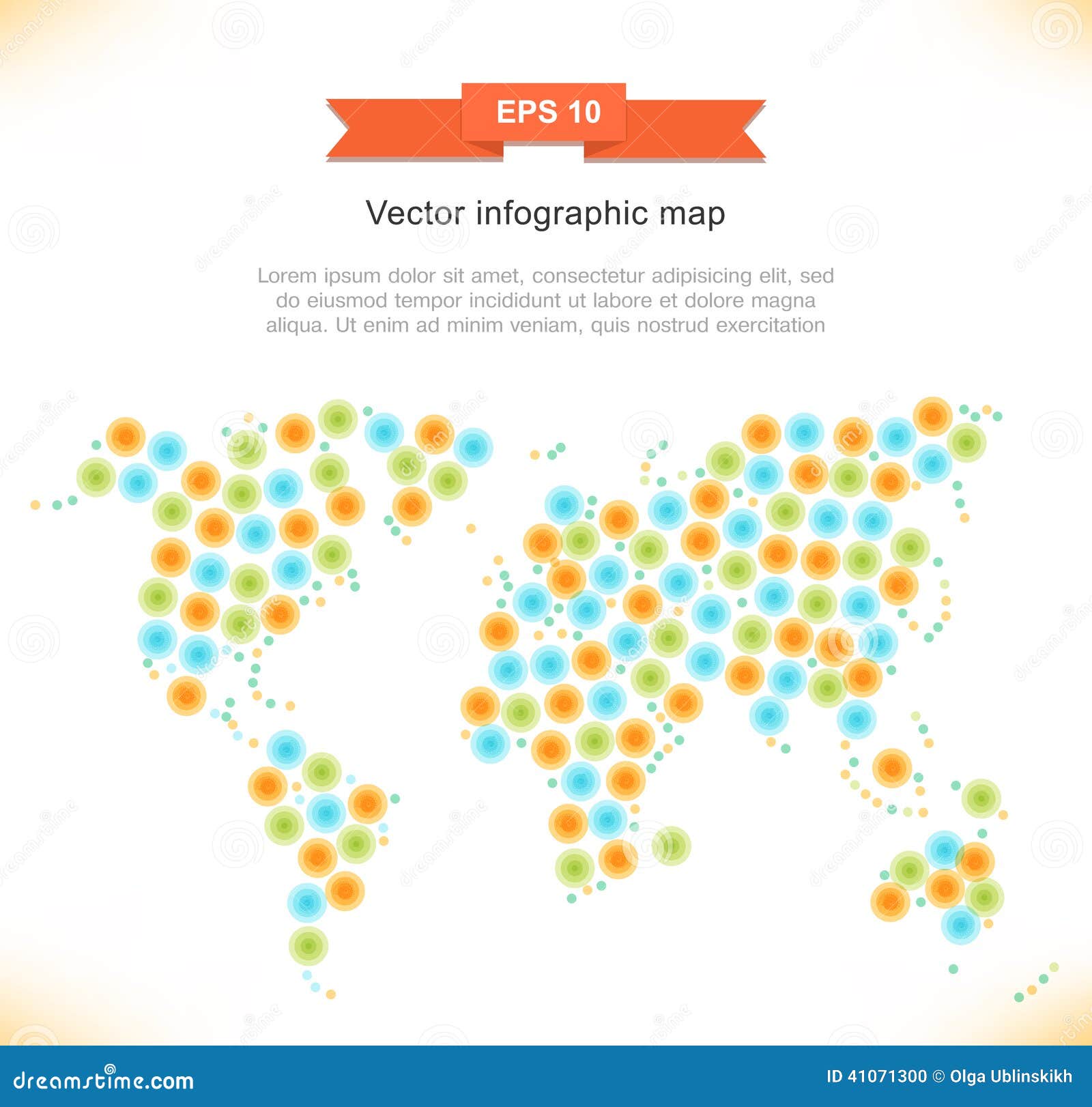 Vector Multicolor Stylized Map. Image of World Stock Vector ...