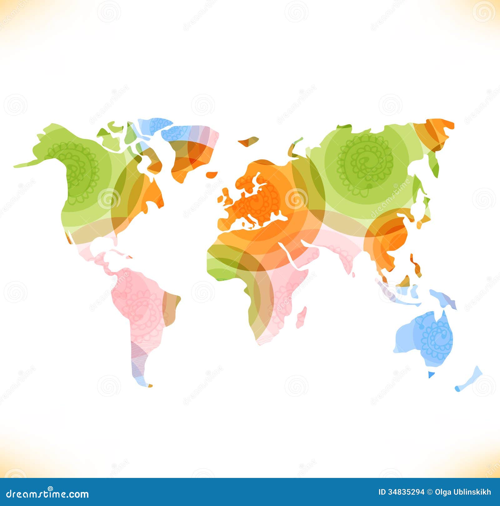 Vector Multicolor Stylized Map Image of World Ecology Banner Stock ...