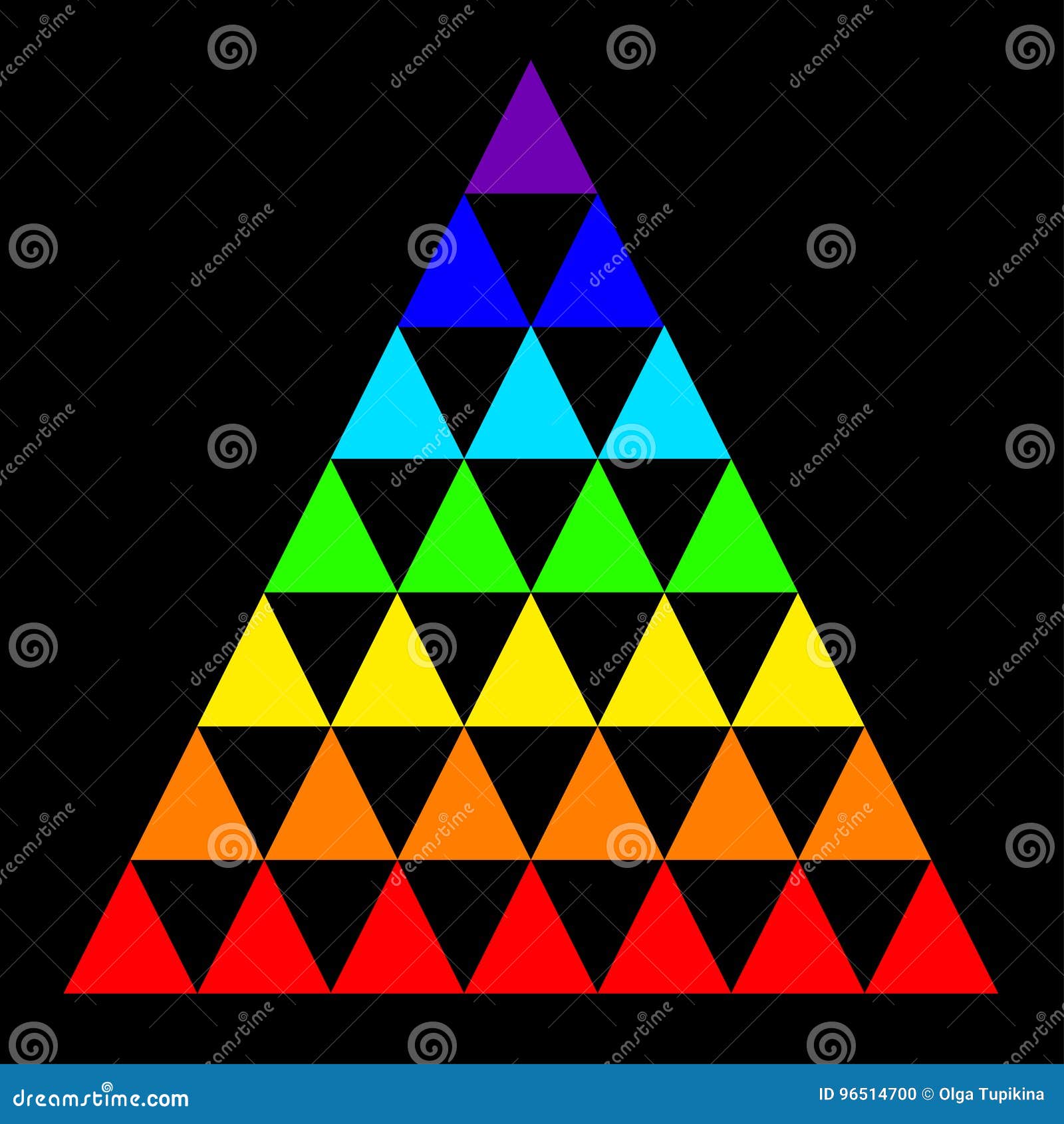 Vector Multicolor Triangle Isolated on a Black Background Stock Vector ...