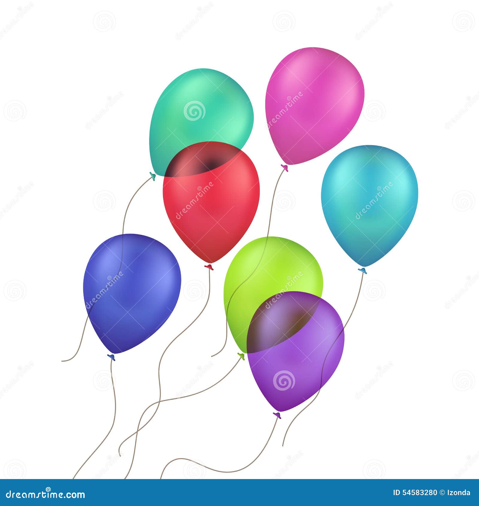 Vector Multicolored Colorful Balloons Isolated Stock Vector ...