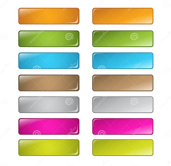 Vector Multicolored Glossy Rounded Square Buttons Stock Vector ...