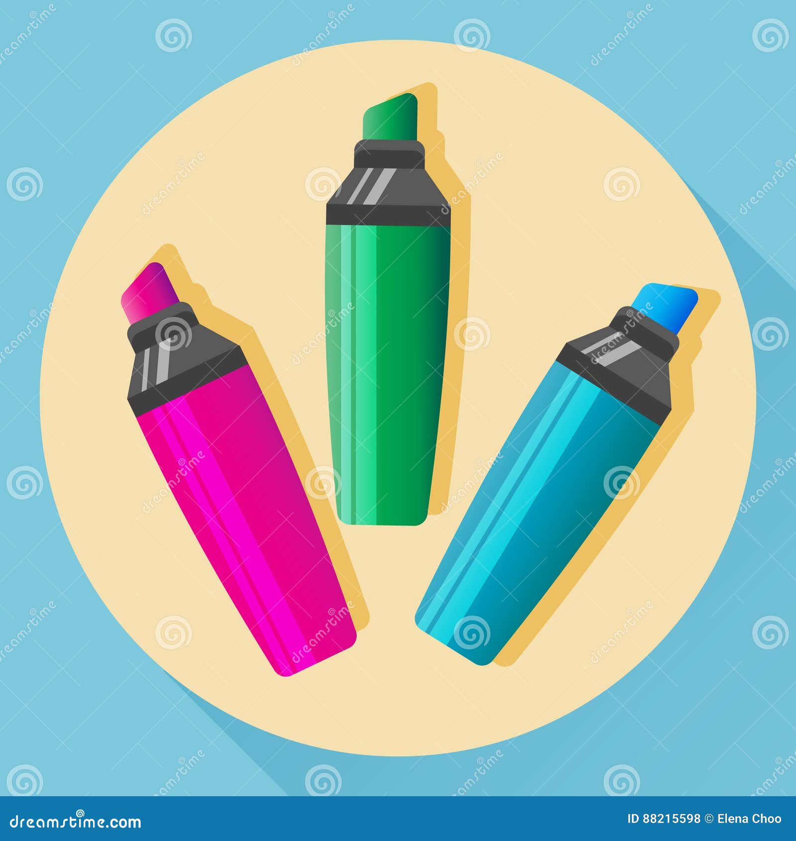 Vector Multicolored Highlighters Stock Illustration - Illustration of ...