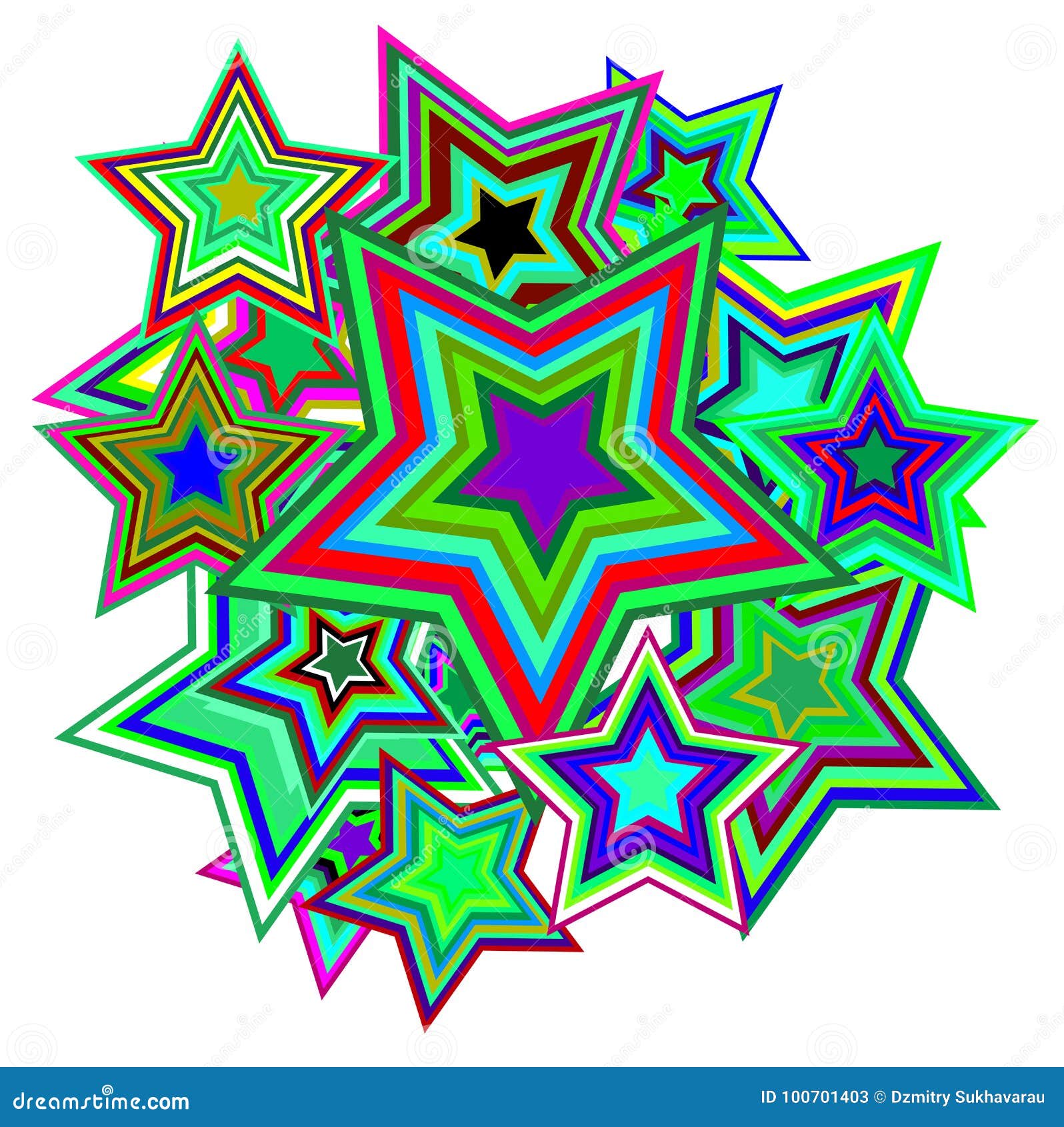 Vector multicolored stars stock vector. Illustration of chaos - 100701403