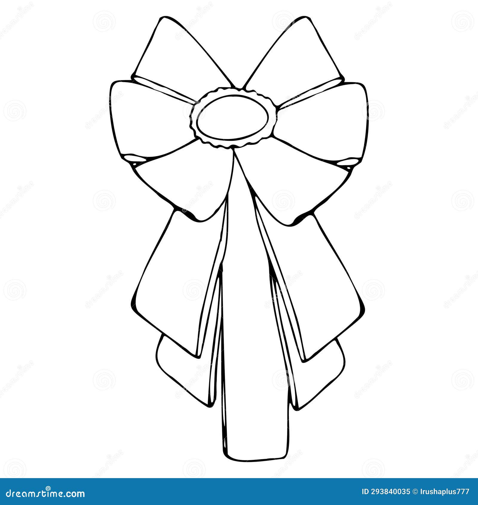 Vector Multilayer Bow in Doodle Style Black Linear Isolated Stock ...