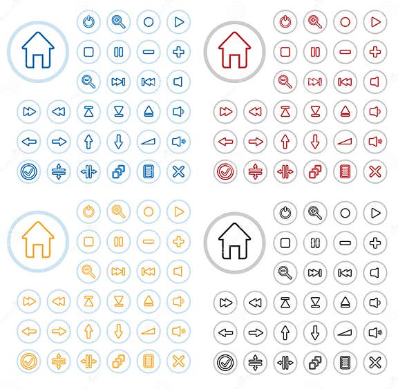 Vector multimedia buttons. stock vector. Illustration of element - 9046090