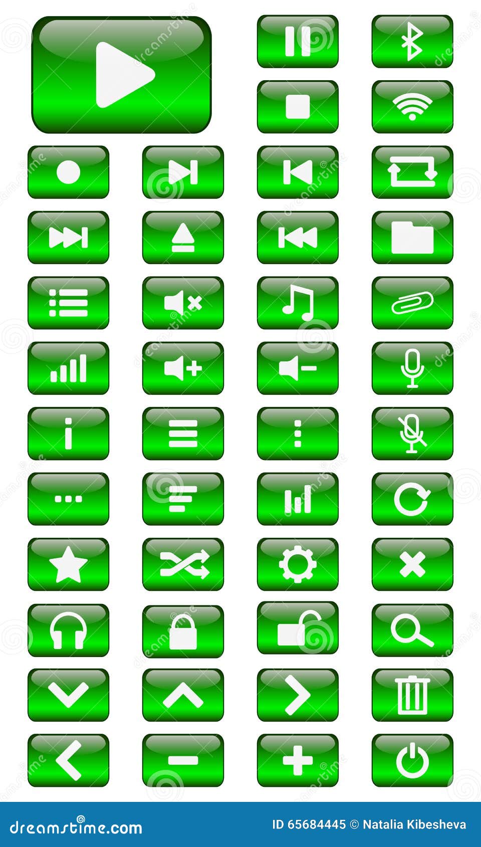 Vector Multimedia Buttons Set Stock Illustration - Illustration of ...