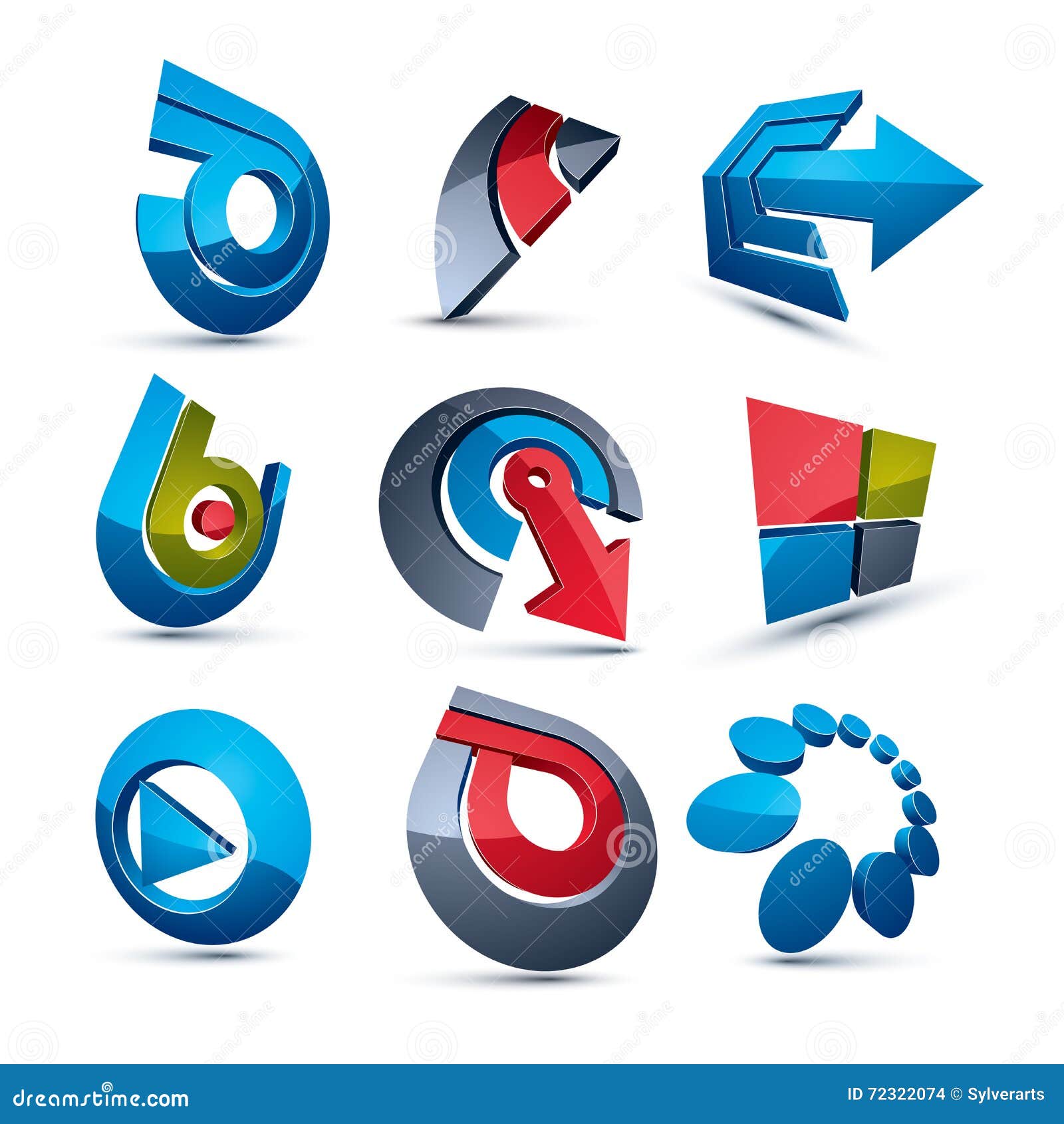 Vector Multimedia Signs Collection on White Background. Stock Vector ...