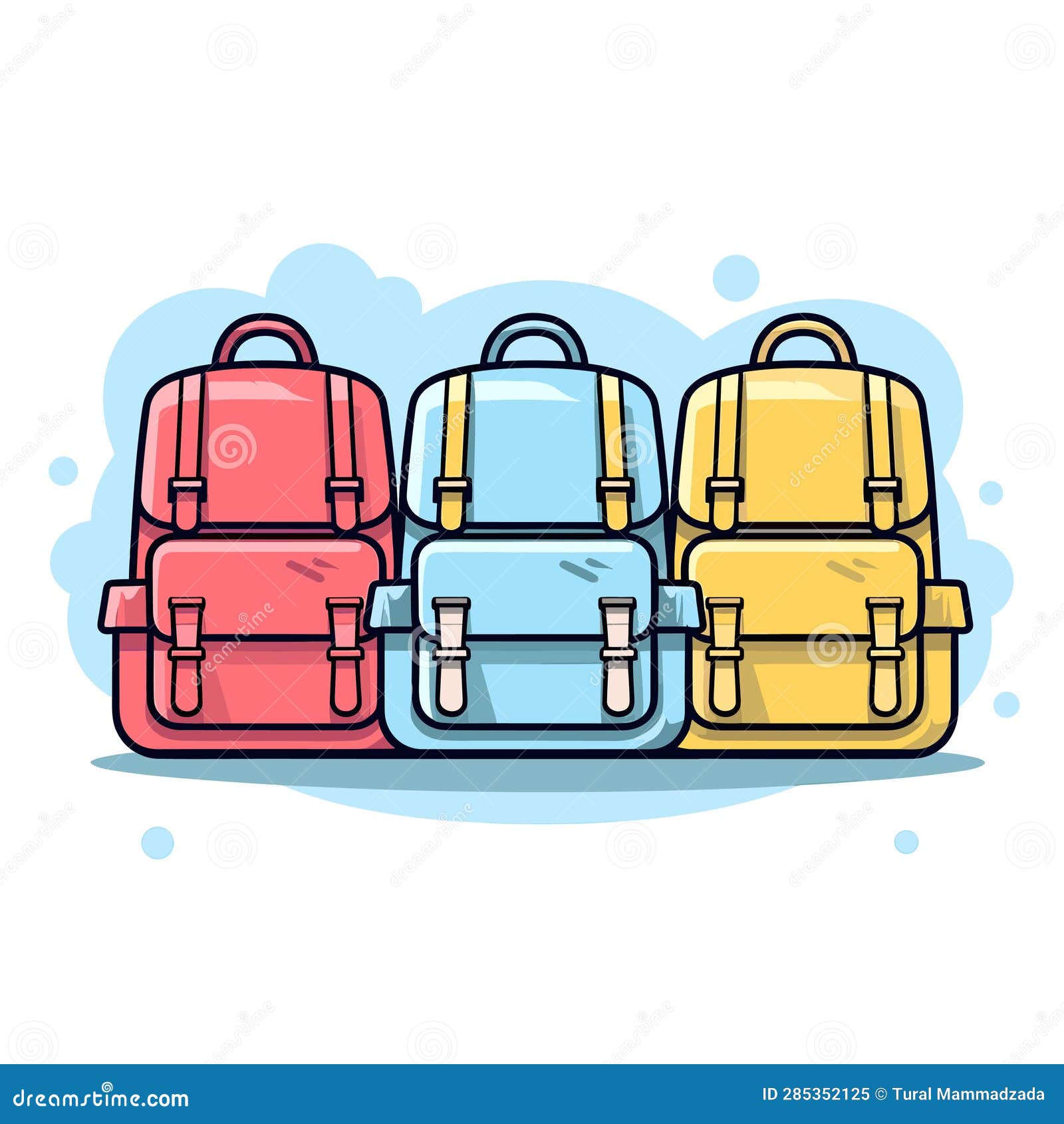 Vector of Multiple Colorful Backpacks Lined Up in a Row Stock Vector ... Vector of Multiple Colorful Backpacks Lined Up in a Row Stock Vector ...