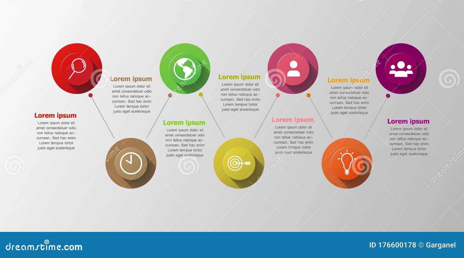 Vector Multiple Infographic Line with Circle Icons and Space for Text ...