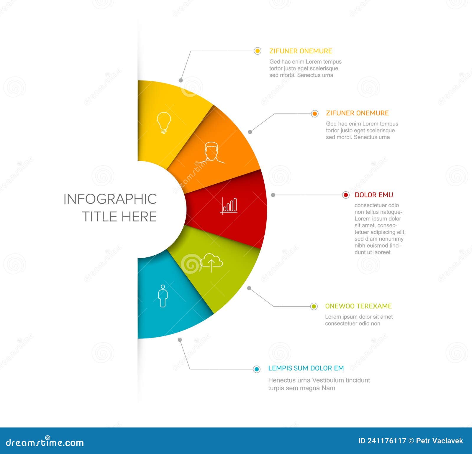 Infographic Five Step Timeline Ribbon Arrow Vector Illustration ...
