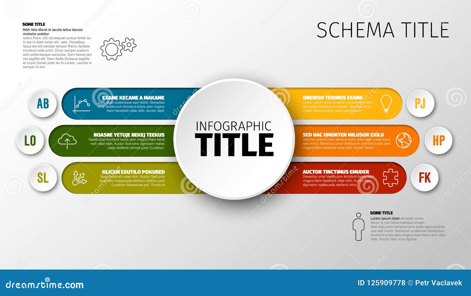 Multipurpose Infographic Template With Six Elements Vector Illustration ...