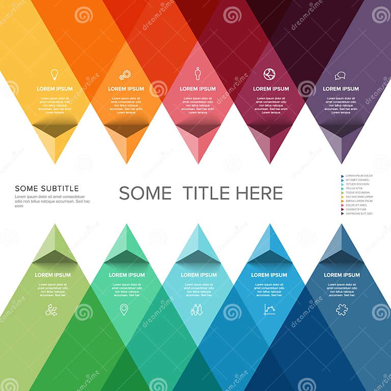 Vector Multipurpose Infographic Template with Ten Triangle Arrows ...