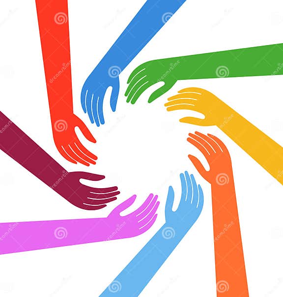 Vector Multiracial 8 Human Hands Stock Vector - Illustration of ...