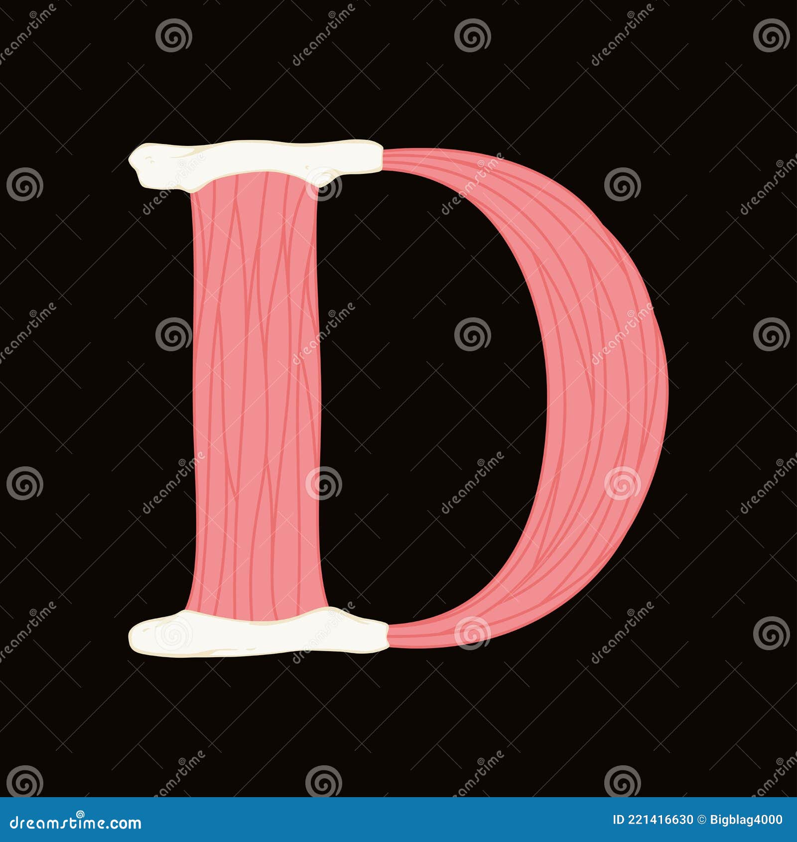 Vector Muscle Letter.Art Font. Stock Vector - Illustration of flesh ...