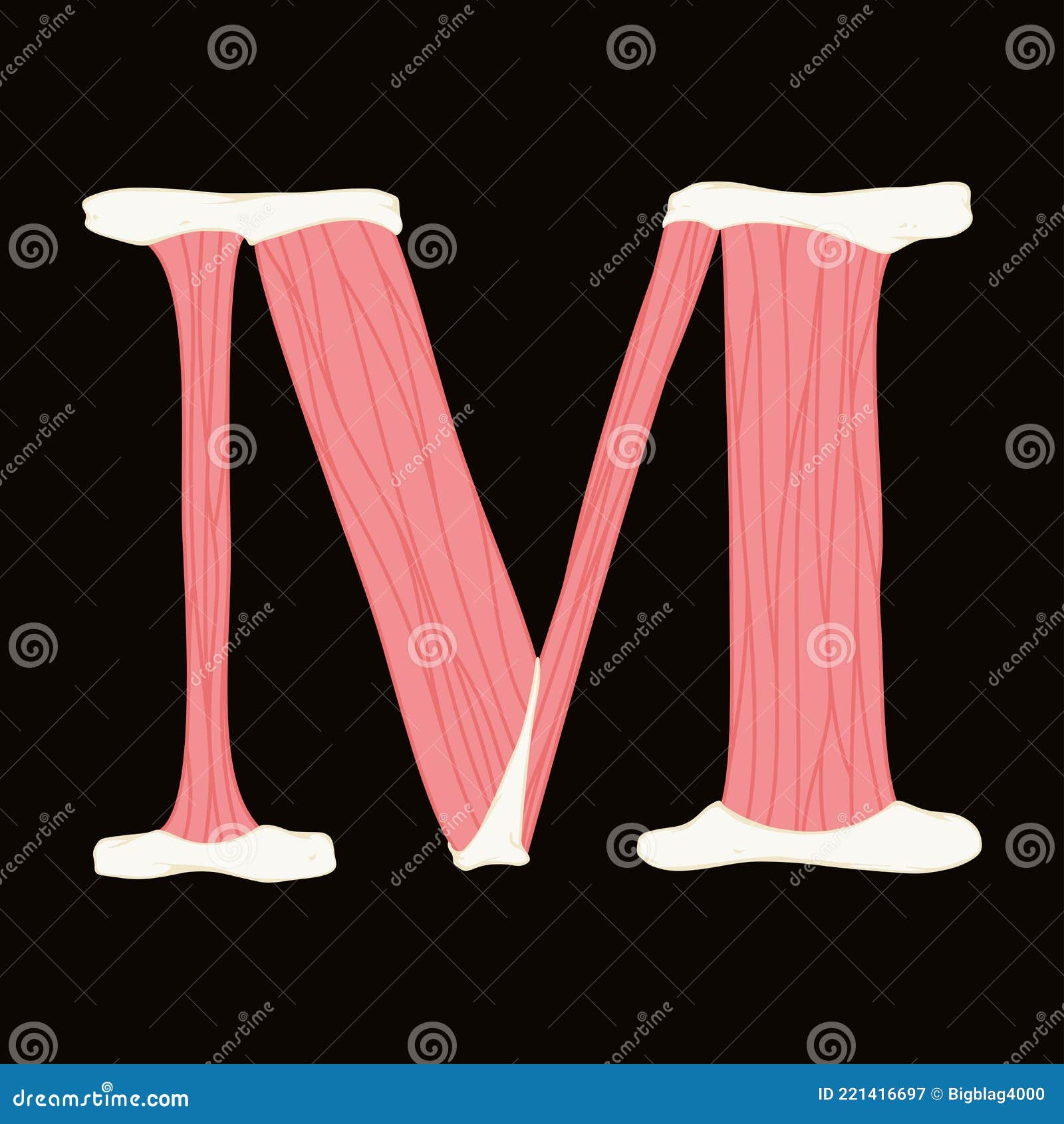 Vector Muscle Letter.Art Font. Stock Vector - Illustration of anatomy ...