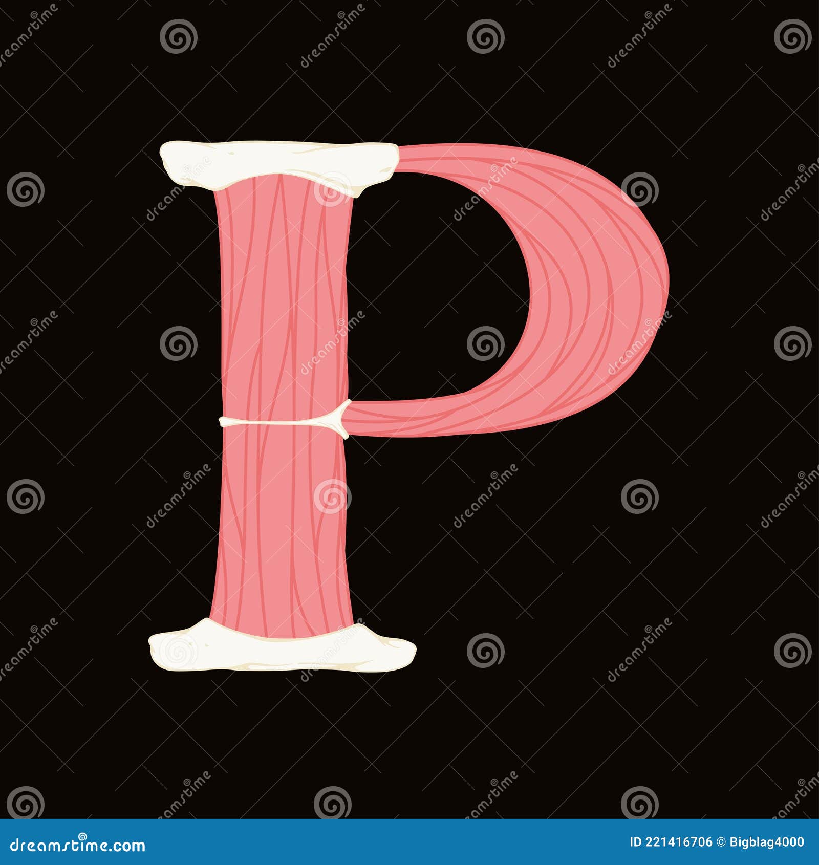 Vector Muscle Letter.Art Font. Stock Vector - Illustration of bone ...