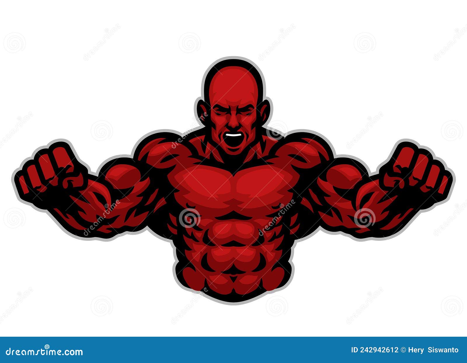 Posing Bodybuilder, Abstract Vector Silhouette | CartoonDealer.com ...