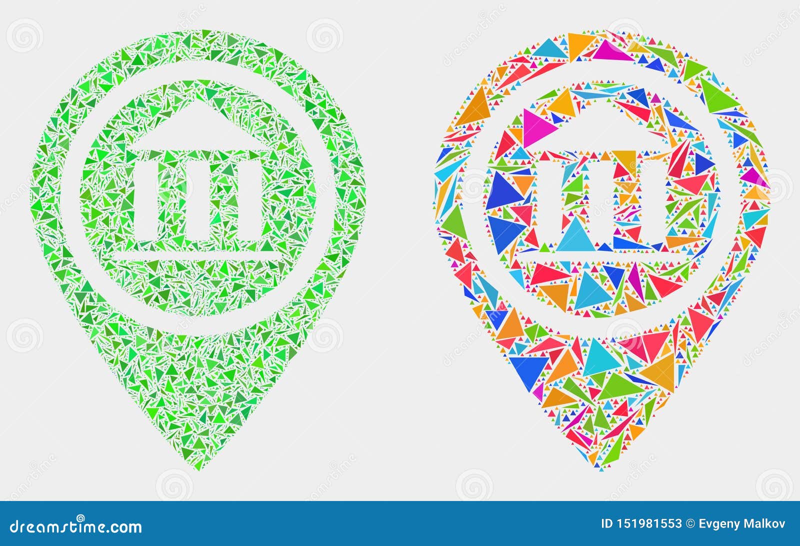 Vector Museum Map Marker Mosaic Icon of Triangles Stock Vector ...