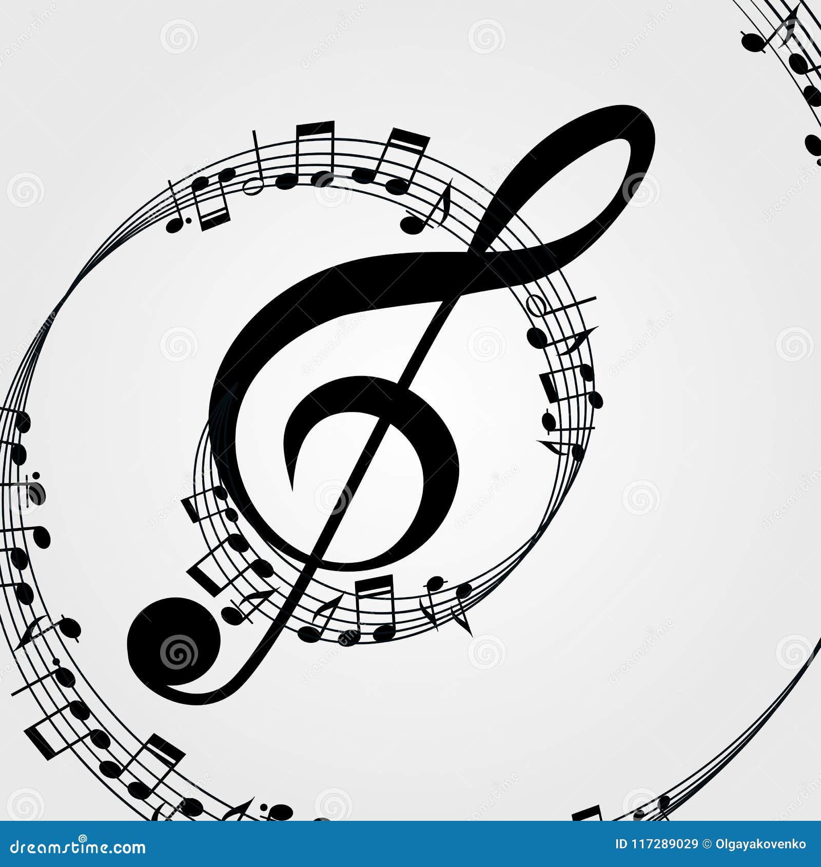 Music Wave Background: Melody, Notes, Key. Stock Vector - Illustration ...