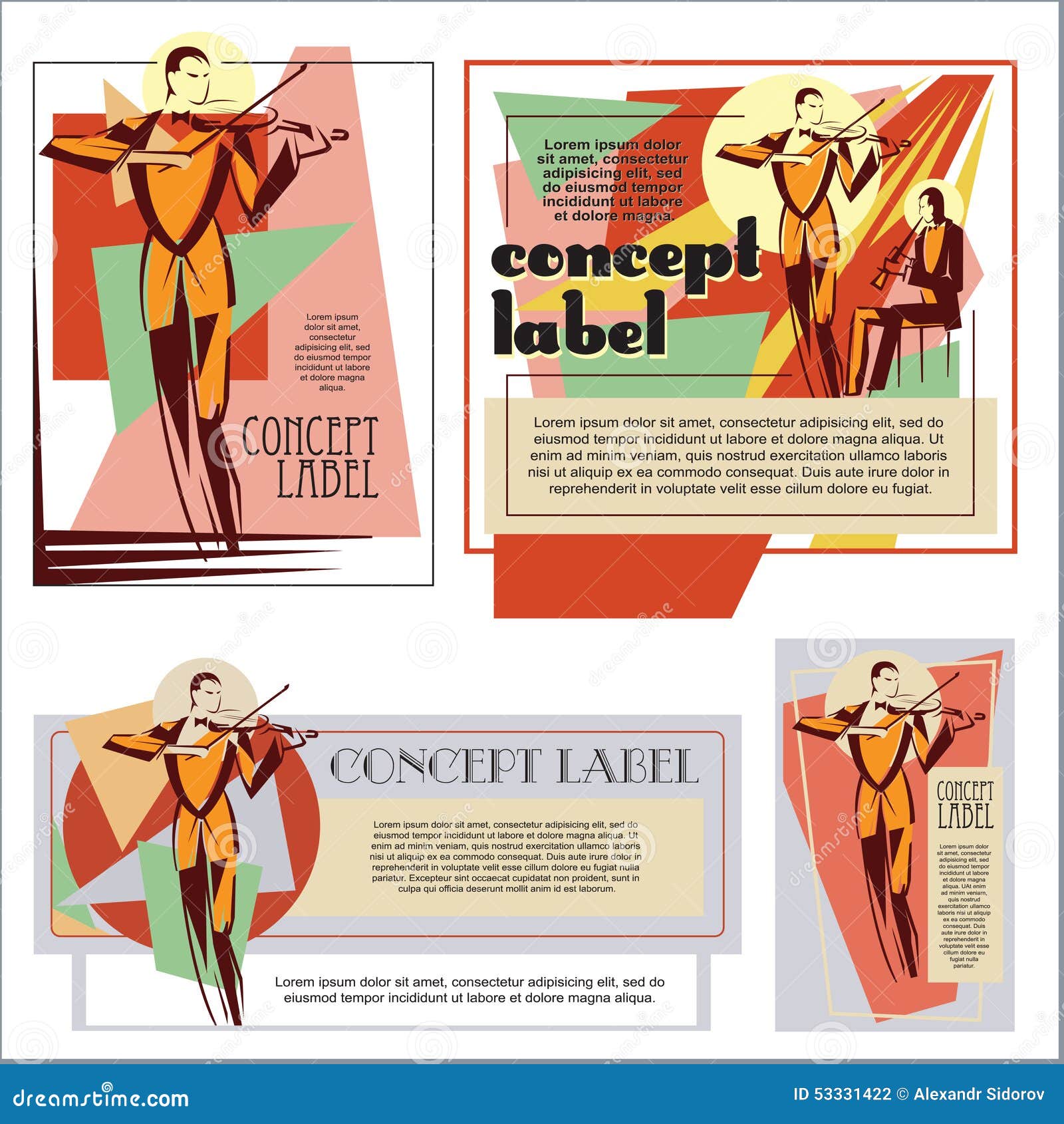 Vector Music Concept Labels Stock Vector - Illustration of party, brand ...