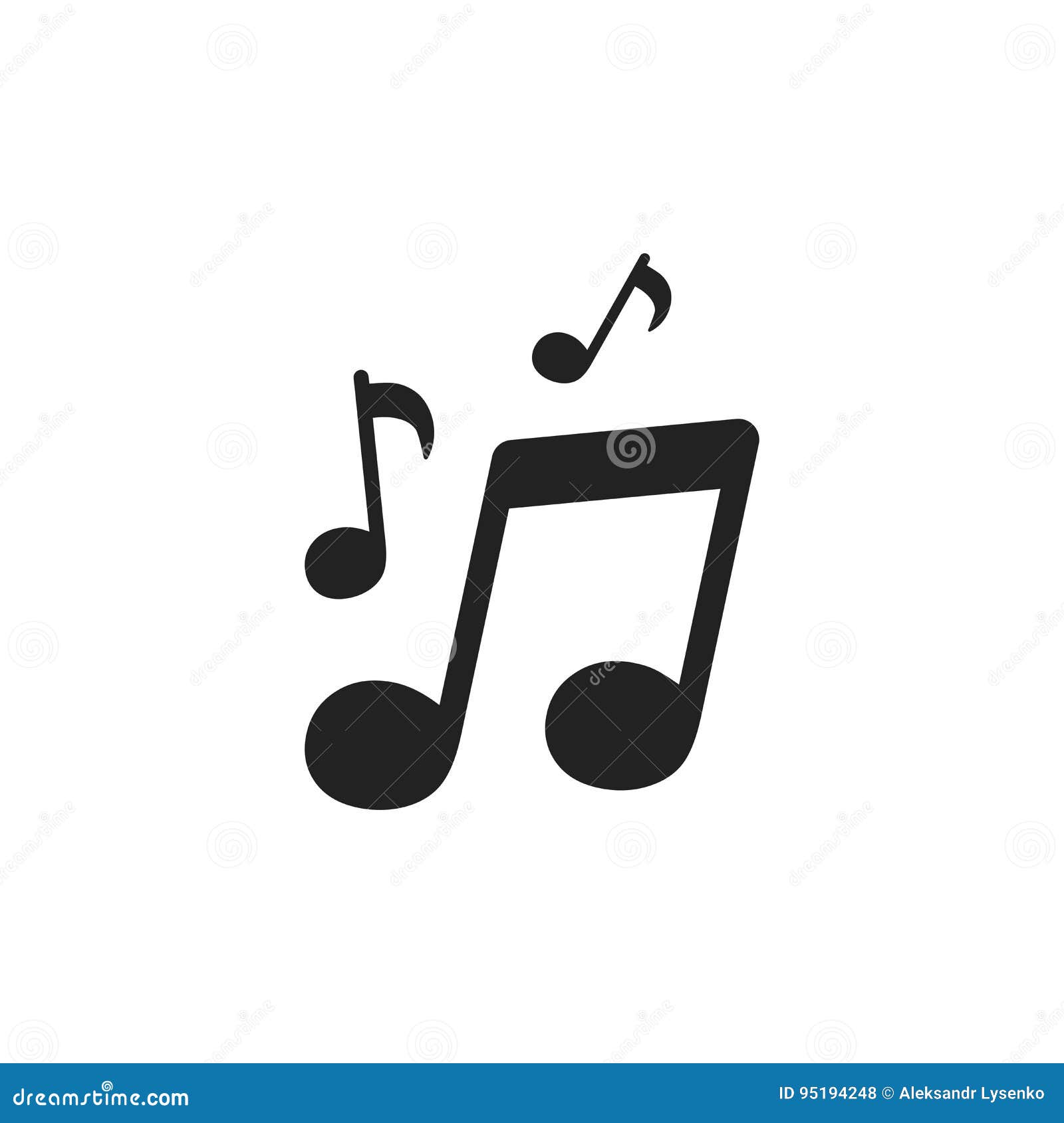 Vector Music Icon. Sound Note Illustration Stock Vector - Illustration ...