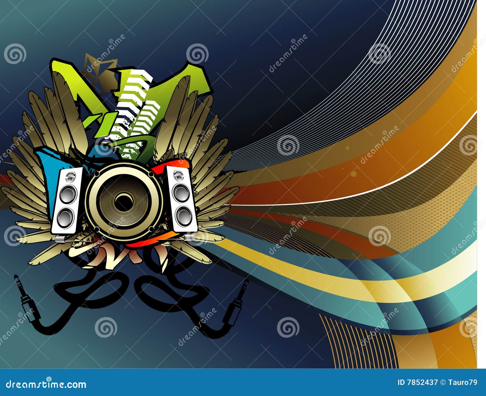 Vector music illustration stock vector. Illustration of audio - 7852437