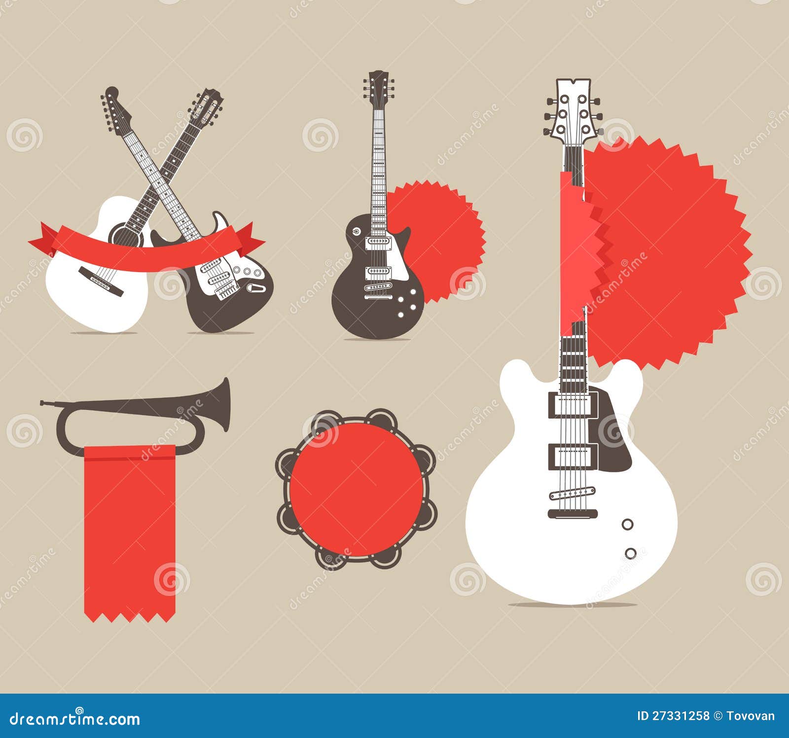 Vector music instruments stock vector. Illustration of fretboard - 27331258