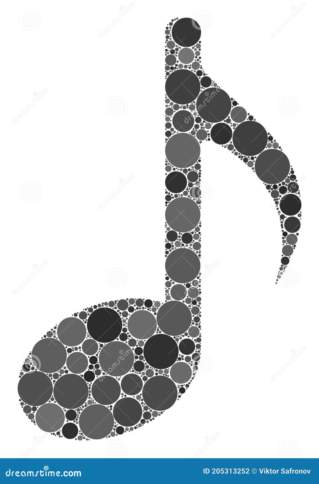 Vector Music Note Collage of Dots Stock Illustration - Illustration of ...