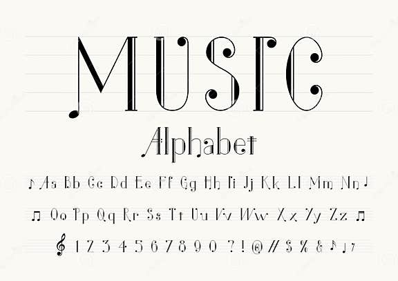 Music font stock vector. Illustration of typography - 143469621