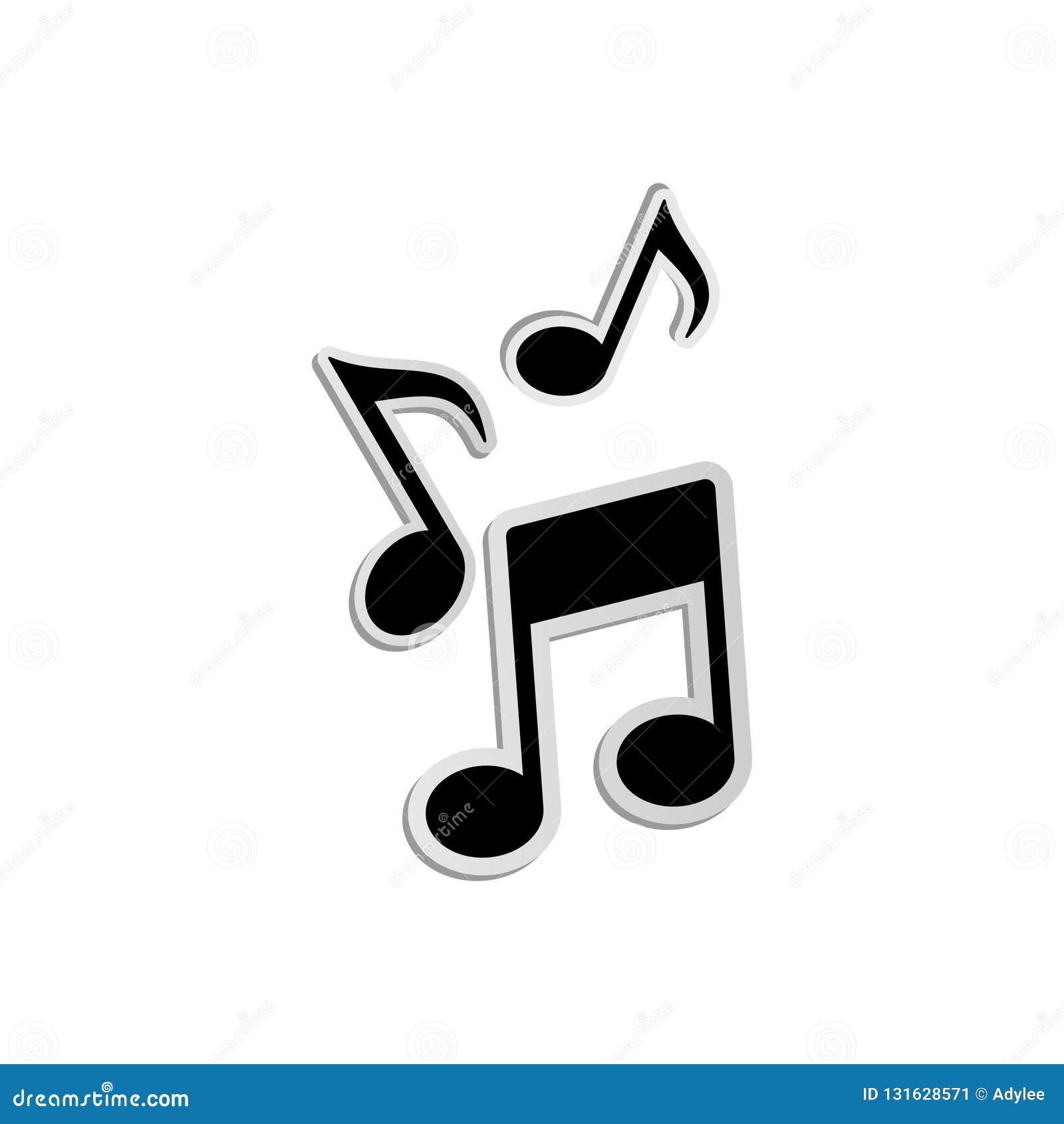 Vector music note icon 6 stock image. Illustration of vector - 131628571