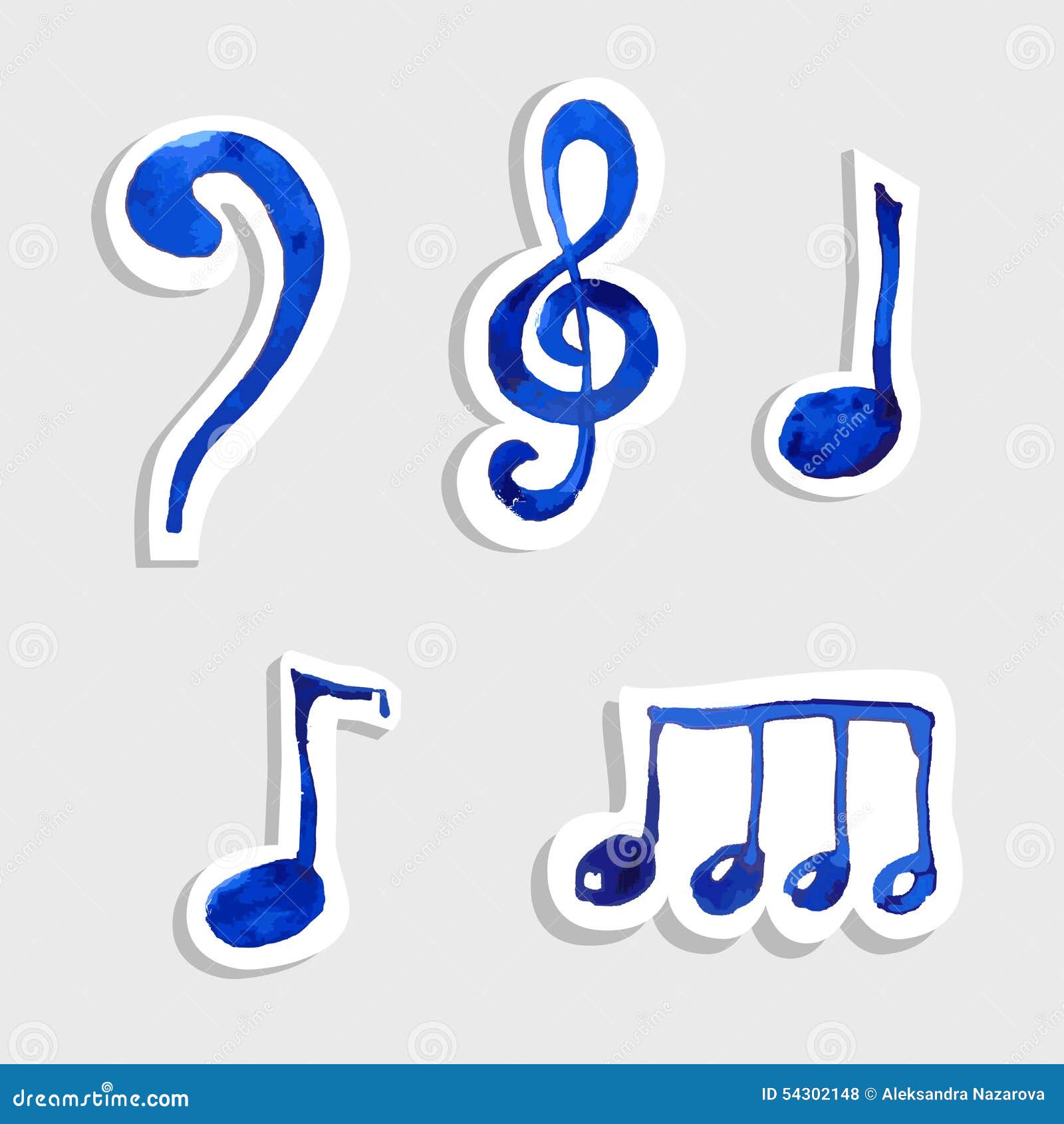 Vector Music Note Icon on Sticker Set Stock Vector - Illustration of ...