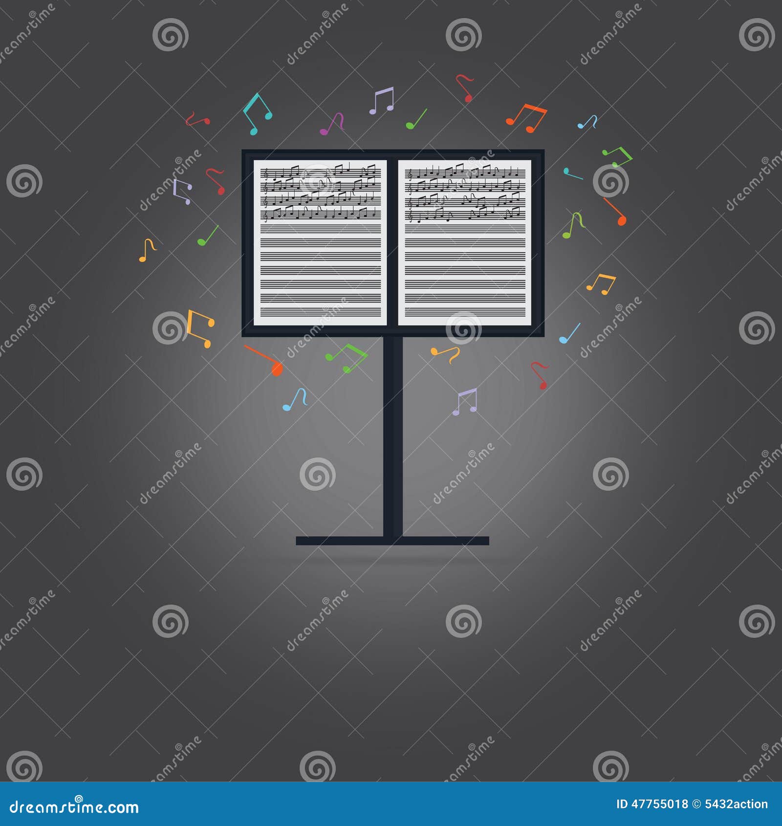 Vector of Music Note Stand Icon. Stock Illustration - Illustration of ...