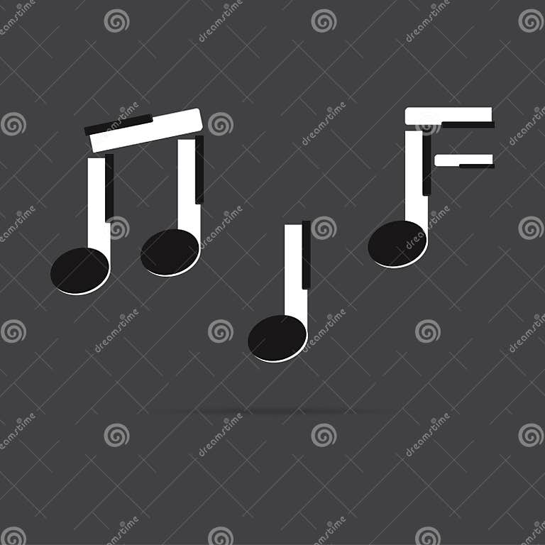 Vector of Music Note Stuff in Piano Key. Stock Illustration ...