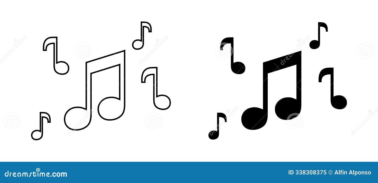 Vector Music Notes Icon Symbols Stock Illustration - Illustration of ...