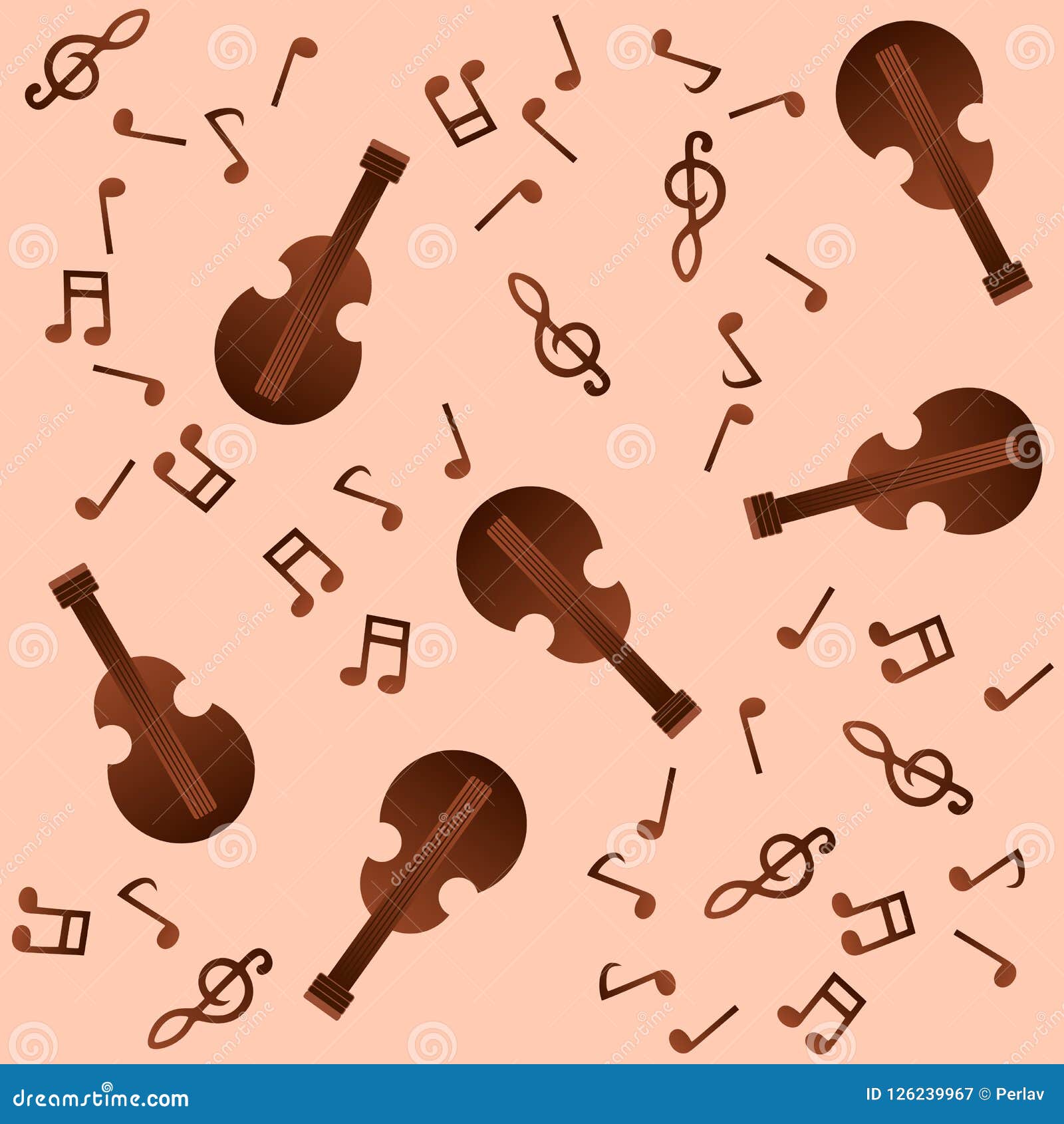 Vector Music Pattern in Shades of Brown Stock Vector - Illustration of ...