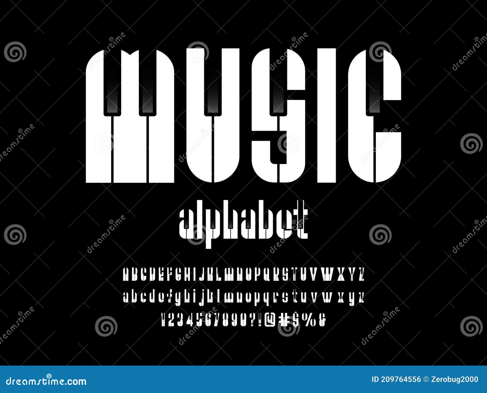 Piano font stock vector. Illustration of sign, piano - 209764556