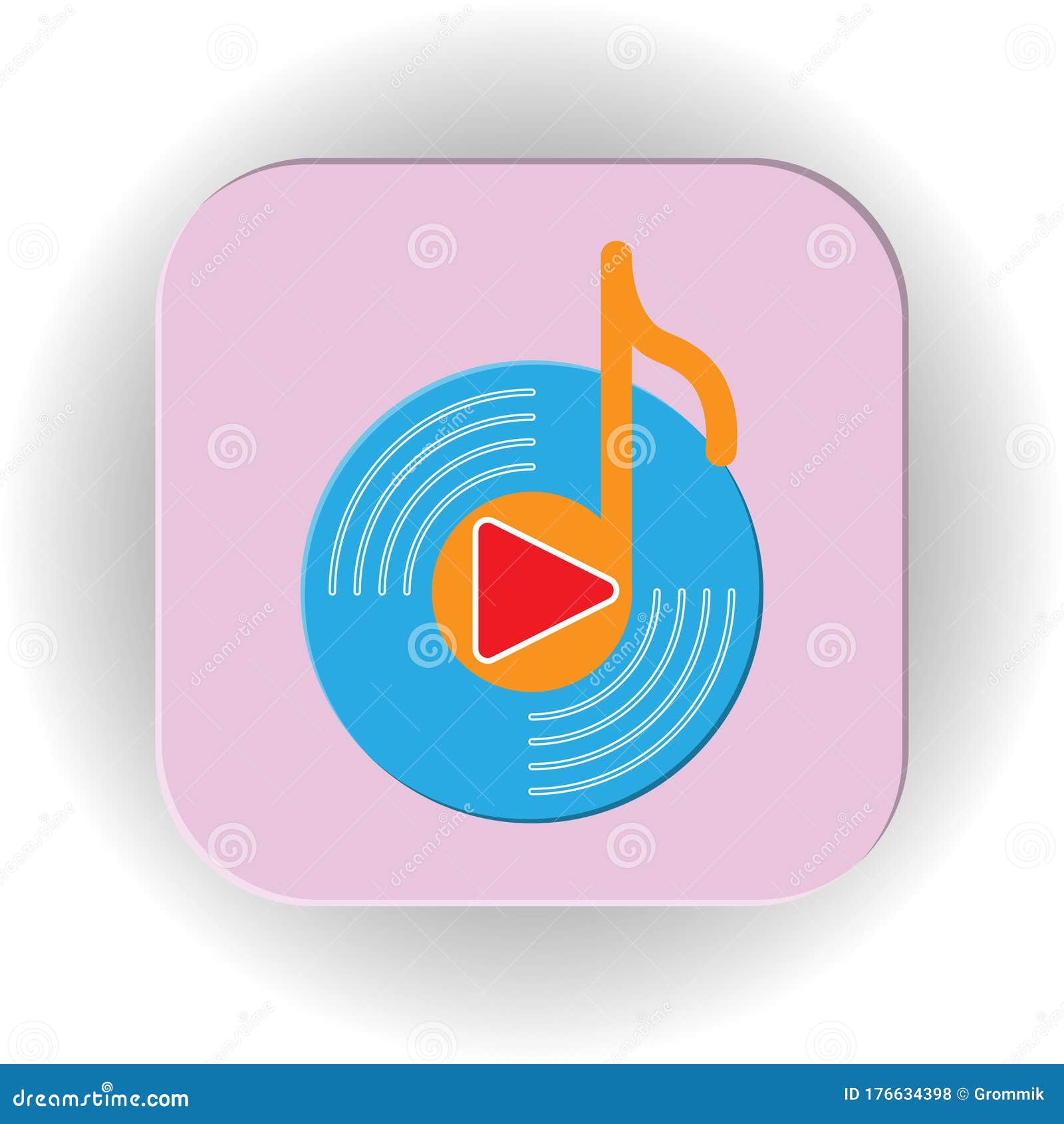 Vector Music Player Icon for Logos, Websites, and Apps Stock Vector ...
