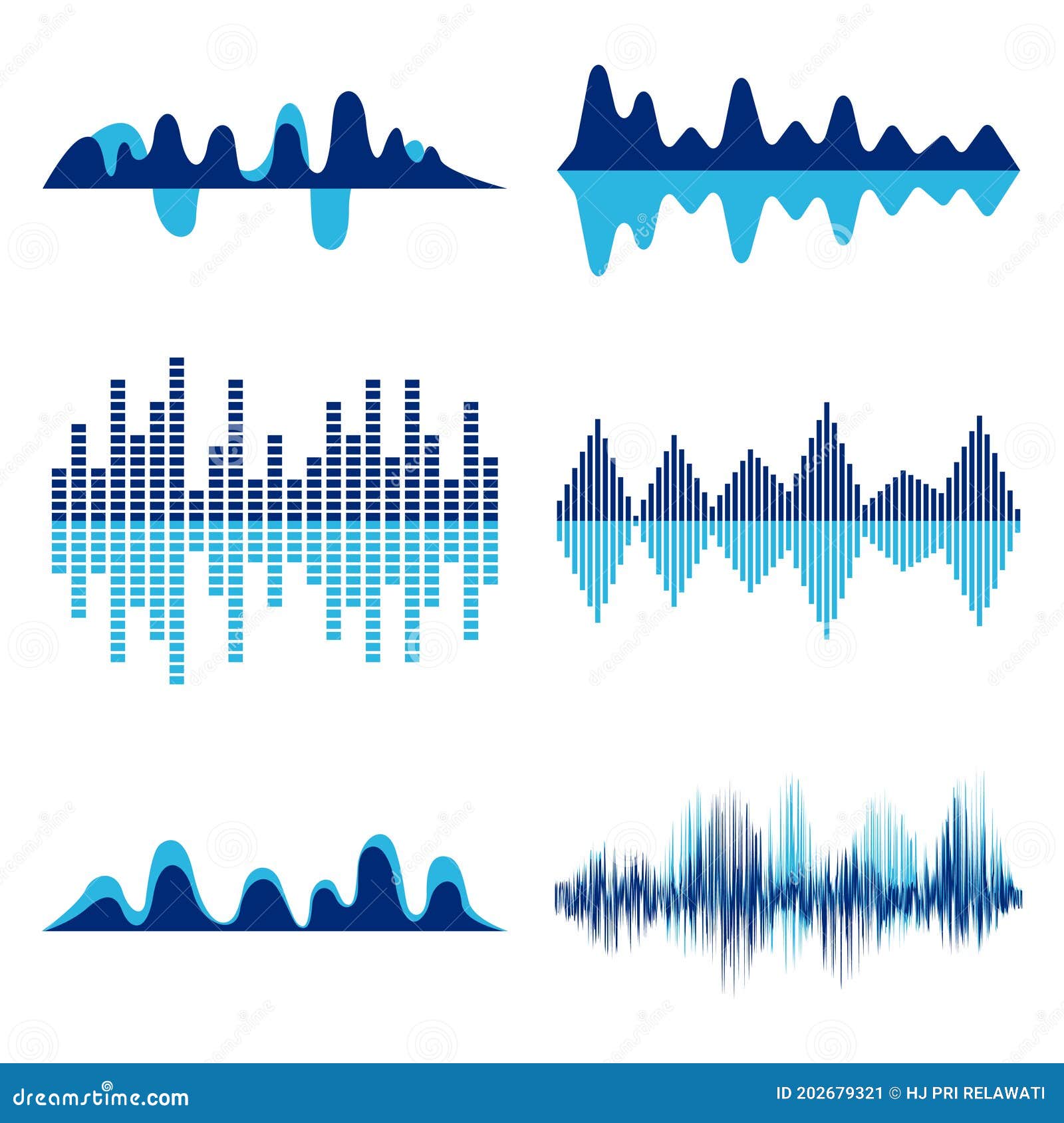 Vector Music Sound Waves Set Stock Vector - Illustration of tune ...