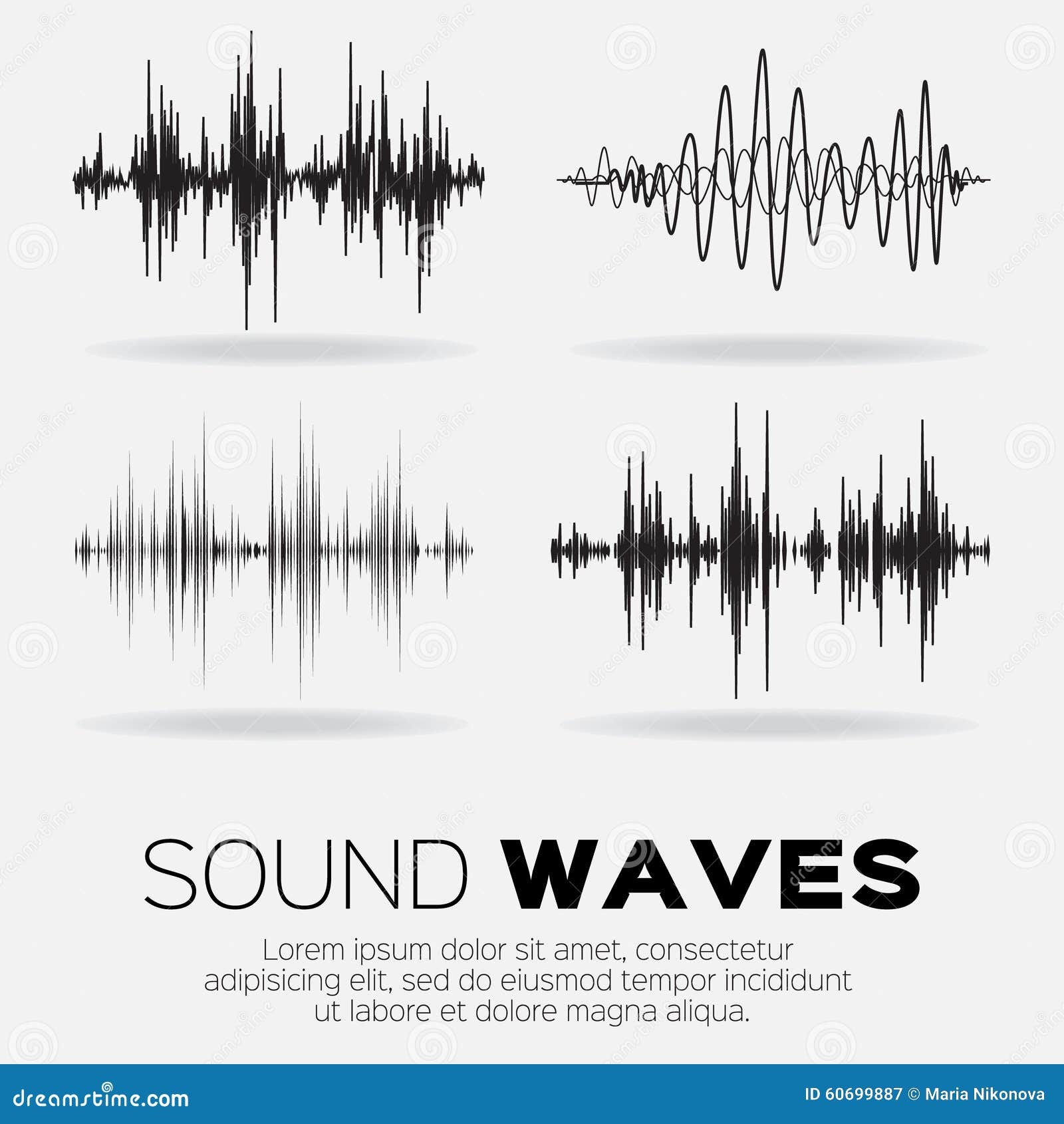Vector Music Sound Waves Set. Stock Vector - Illustration of equalizer ...