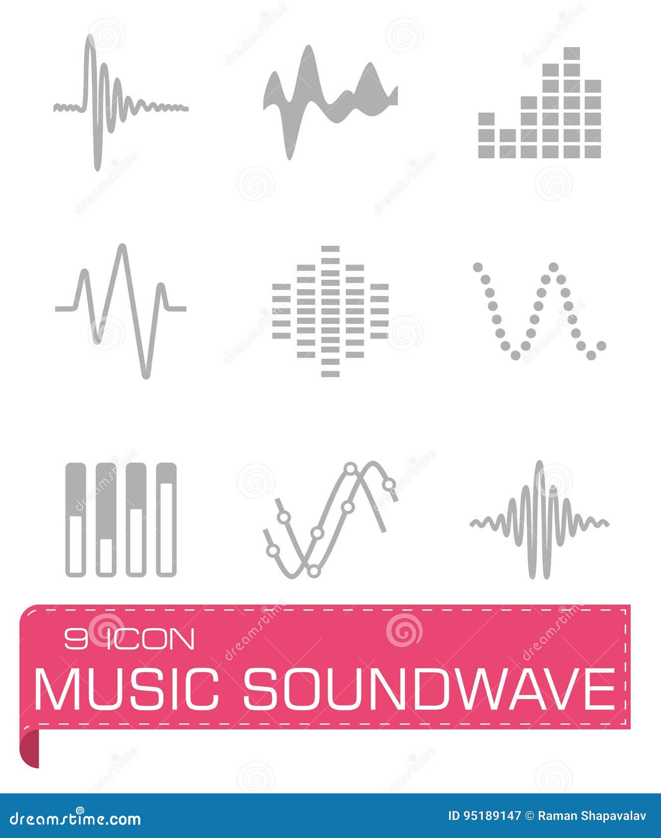 Vector Music Soundwave Icon Set Stock Vector - Illustration of sound ...
