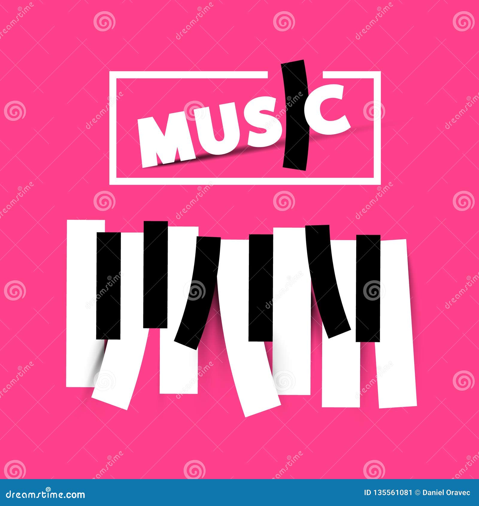 Music Symbol on Pink Background Stock Vector - Illustration of ...