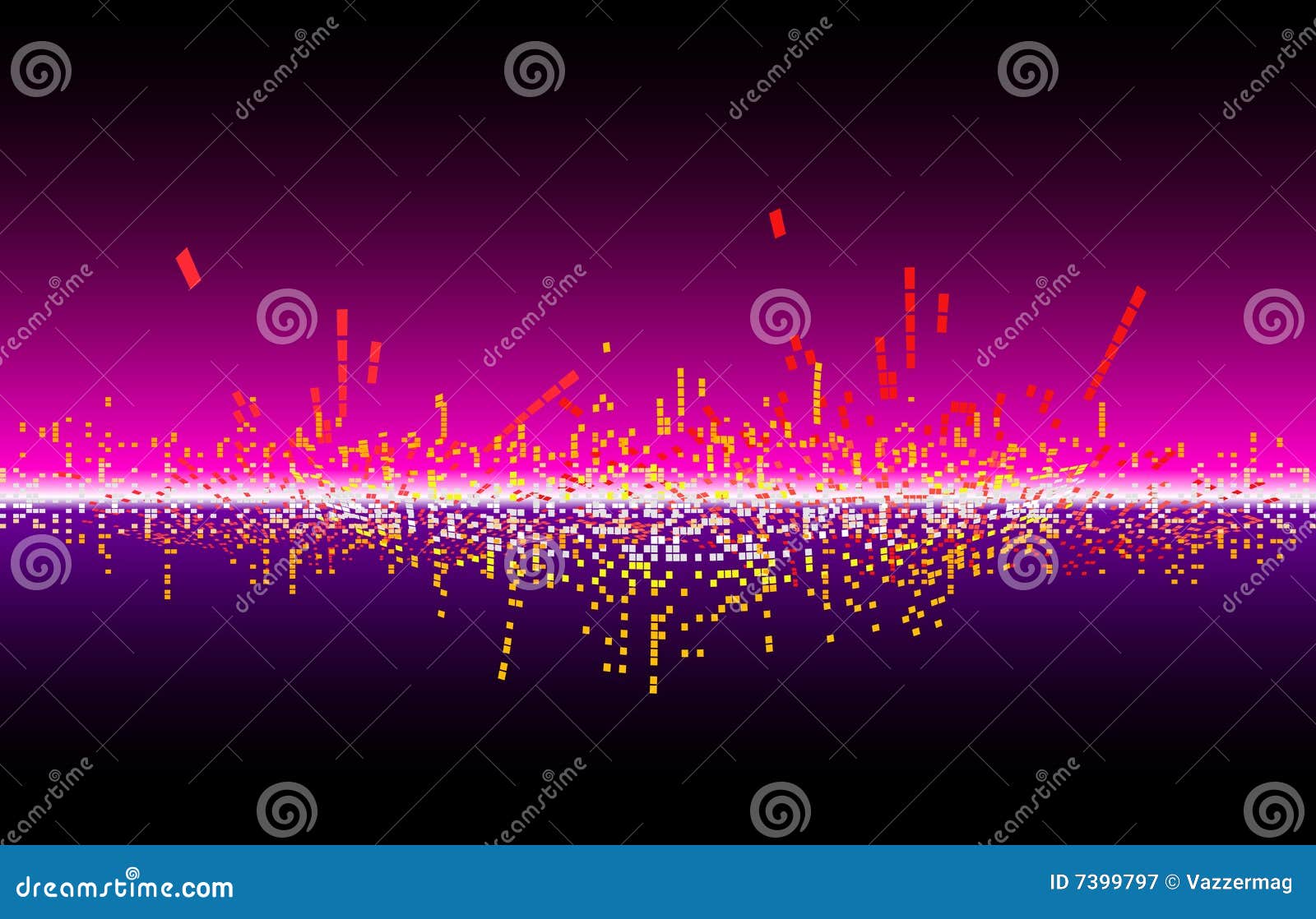 Music Wave Pattern. Digital Waveform. Blue-purple Wavy Lines. Audio ...