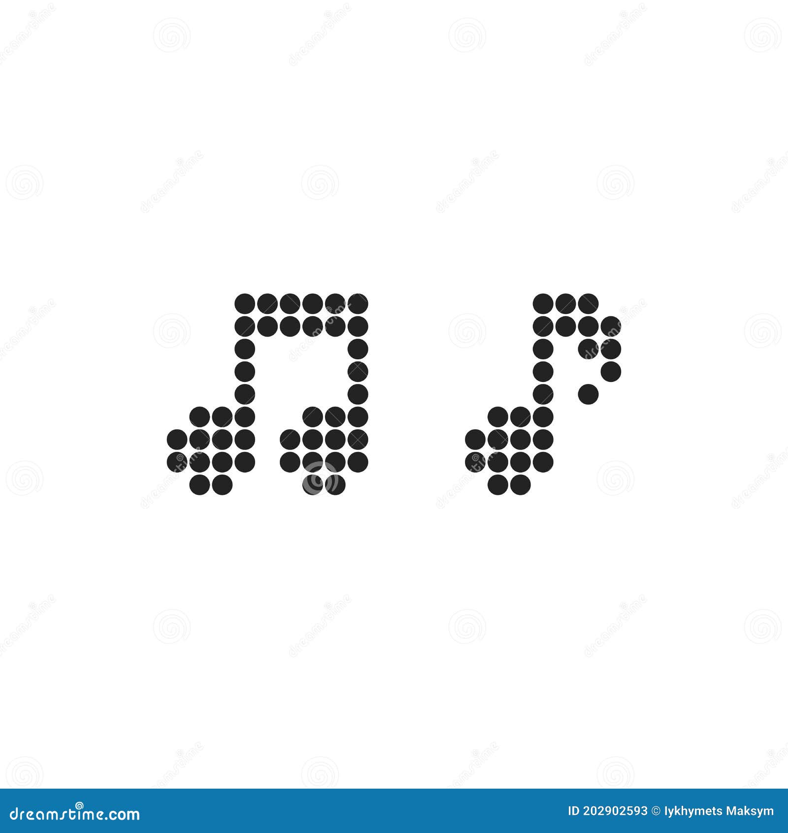 Vector Musical Note Symbol Melody Sign from Dotes Music Icon on White ...