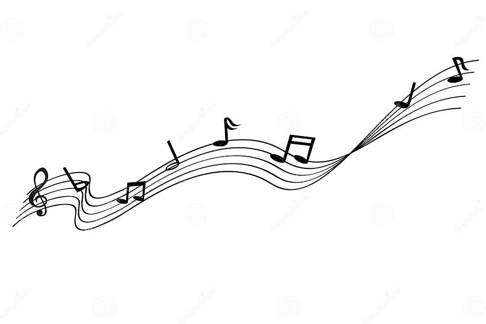 Vector Musical Note Waving Line, Partitur Stock Illustration ...